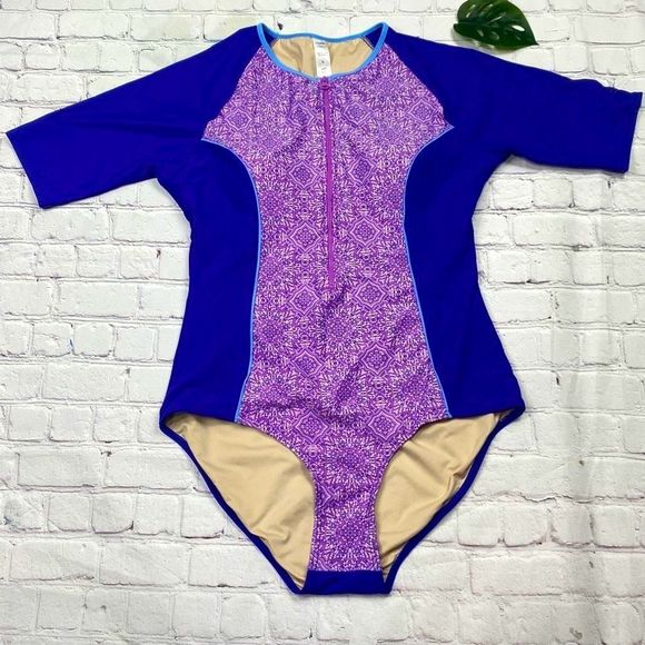 Coolibar | Swim | Coolibaronepiece Zip Front Upf 5 Uv Rashguard ...